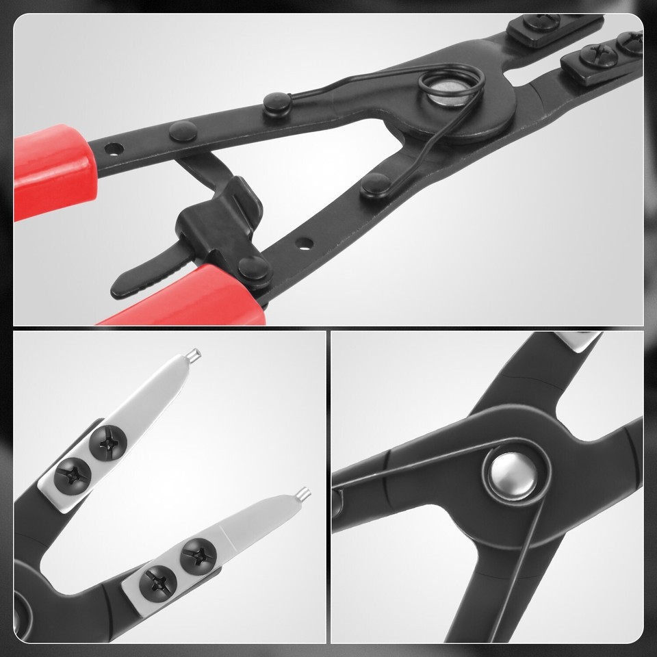 [2Pcs] 10" Circlip Plier Set Heavy Duty Internal External Snap Ring ...