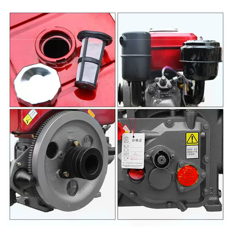 4HP /6HP Single-cylinder Diesel Engine Water-cooled Hand Start Engine ...