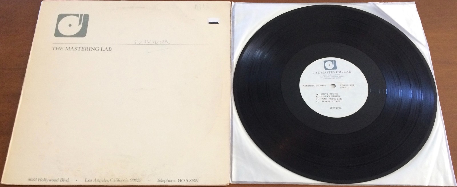SURVIVOR "Premonition" RARE 1981 USA ACETATE PROMO LP The Mastering Lab ...