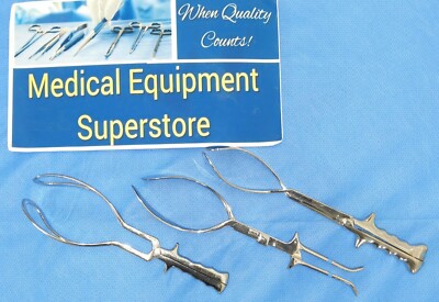 Lot of 3 Obstetrical Forceps: Simpson, McLane-Tucker, Luikart Codman ...
