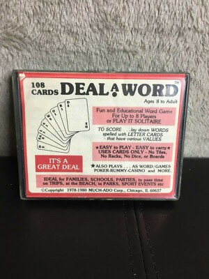 Vintage Deal A Word Card Game 108 Cards Much-Ado Corp 1978-1980 Rare ...
