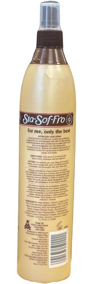 Sta-Sof-Fro Hair & Scalp Spray Conditioner with Lanolin, Extra Dry ...