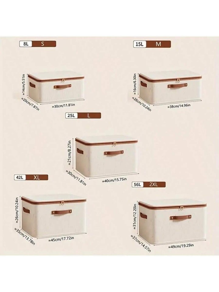 Large Capacity Foldable Storage Box with Handles - Portable Clothes ...