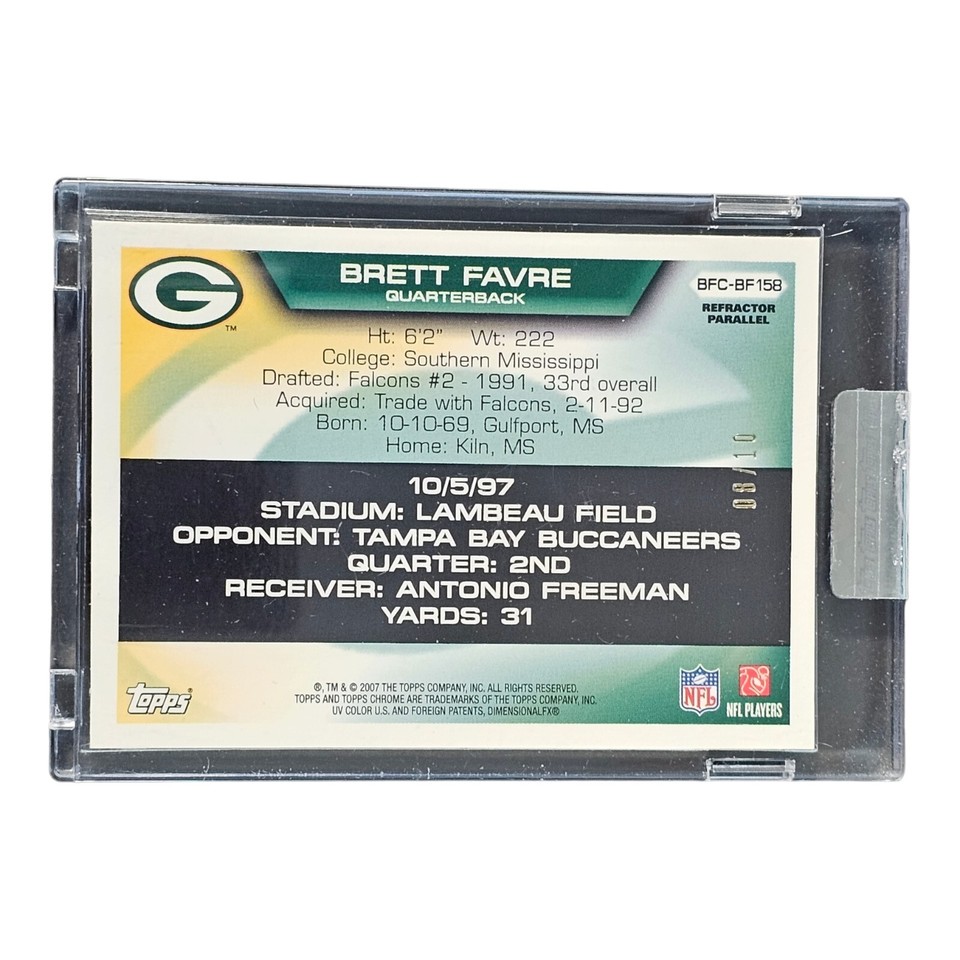 2007 Topps Chrome Flight to 420 | RED Refractor | #BF158 | Brett Favre ...