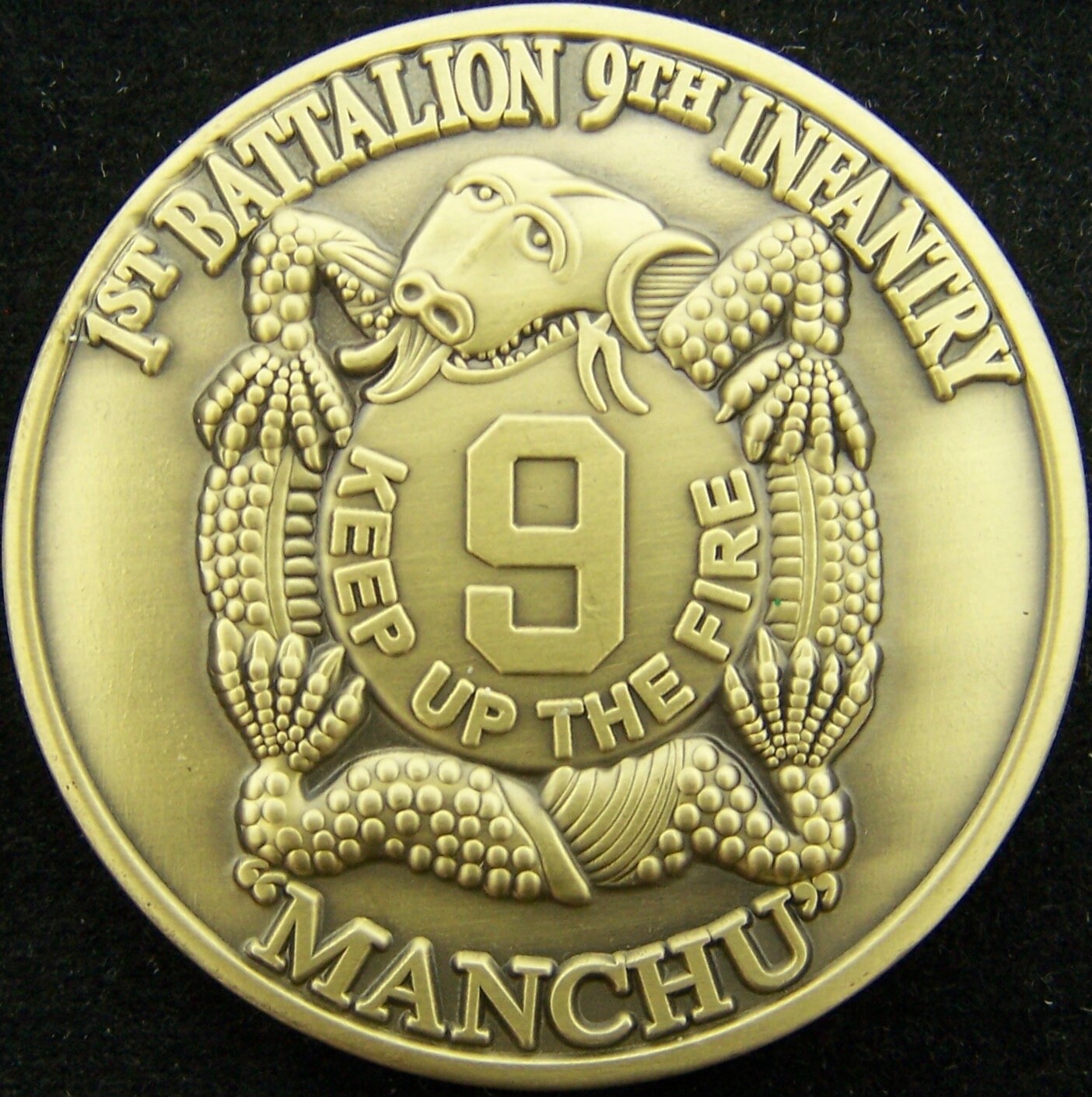 1st Battalion 9th Infantry Manchu Keep up the Fire DMZ Challenge Coin ...