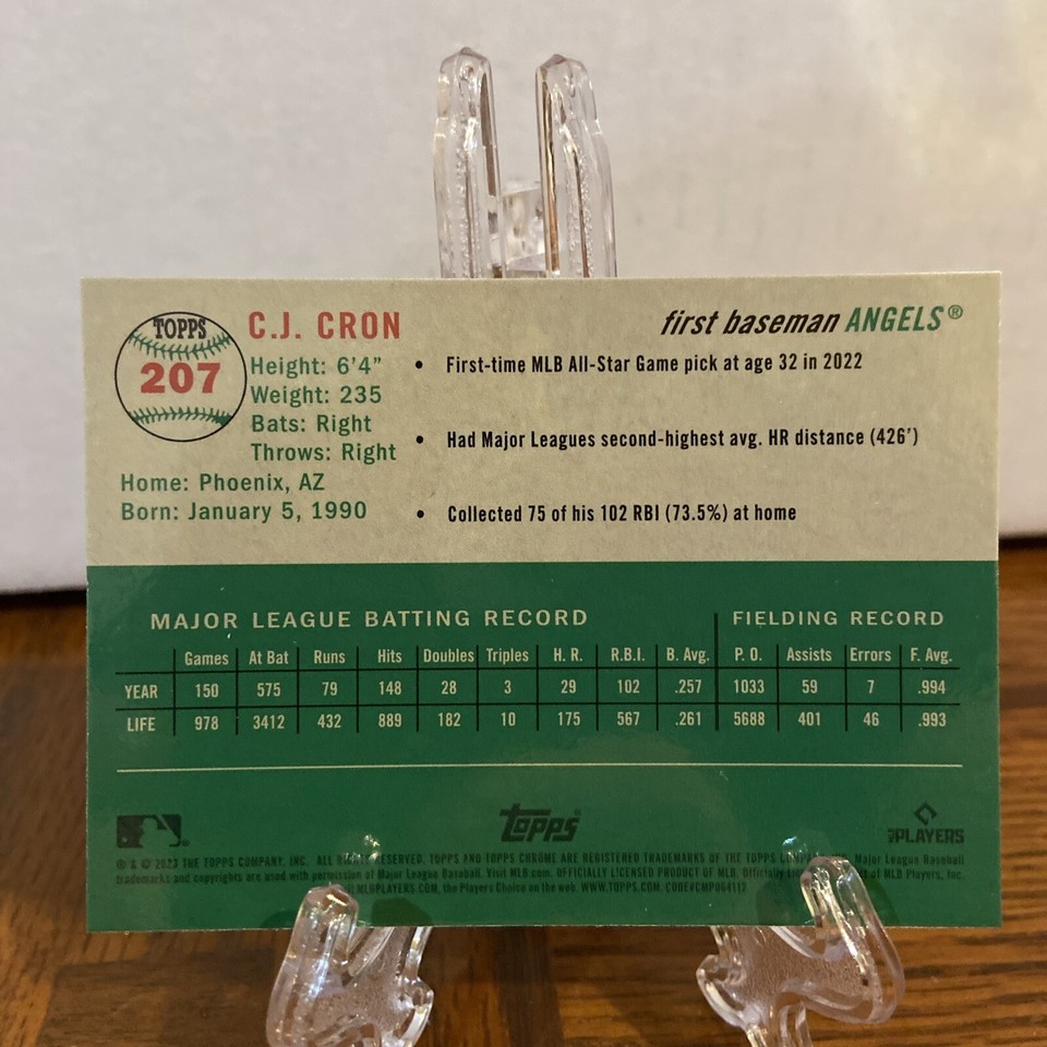 2023 Topps Chrome Platinum Anniversary #207 C.J. Cron Angels | eBay