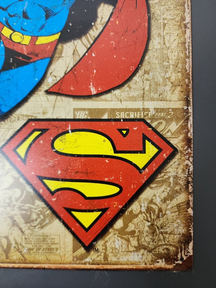Vintage Style Superman Tin Metal Sign DC Comics Comic Book Hero ...