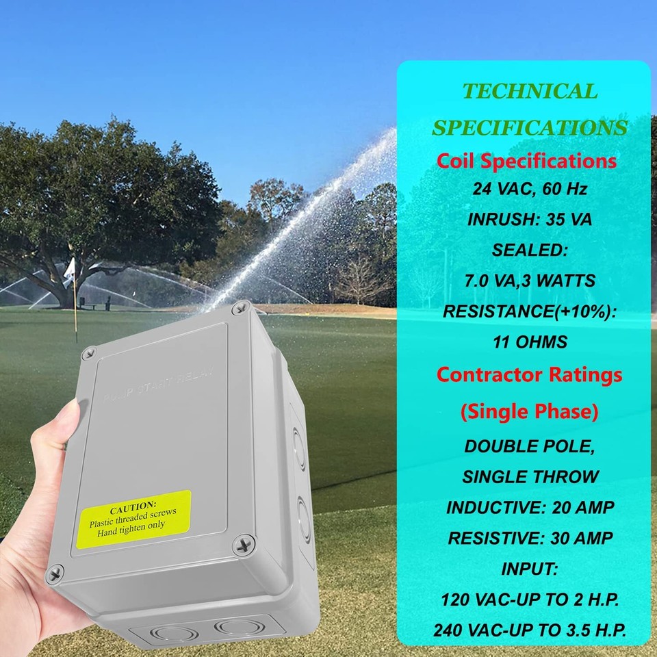 1522 Pump Start Relay for Irrigation Systems with Housing 3HP 110V 220V ...