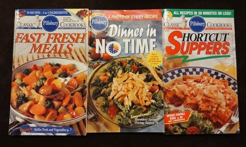 3 Pillsbury Classic Cookbooks FAST FRESH MEALS,DINNER in NO TIME ...