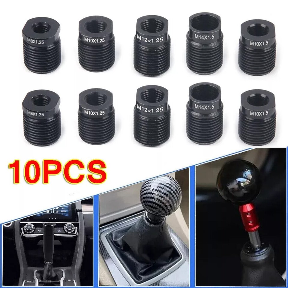10Pcs Gear Shift Knob Thread Adapter Nut Insert Car Kit M10x1.25 M8x1 ...