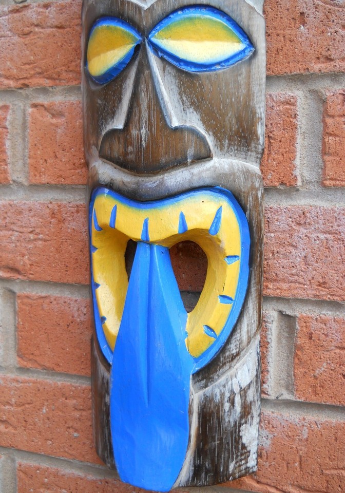 NEW DESIGN Carving Wooden TIKI MASK Small 50 cm Wall Decoration ...