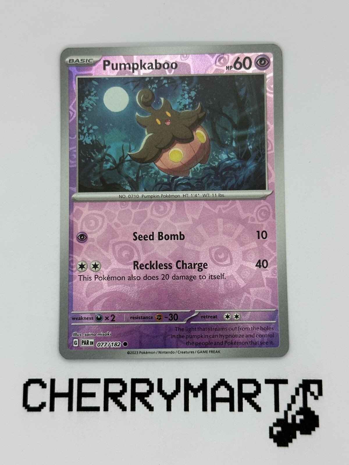 Pumpkaboo 077/182 - Reverse Holo - Paradox Rift - NM/M Pokemon Card ...