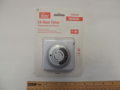 24 Hour Indoor Plug-in Mechanical Timer Mini, 30 Minute Intervals, 2 ...