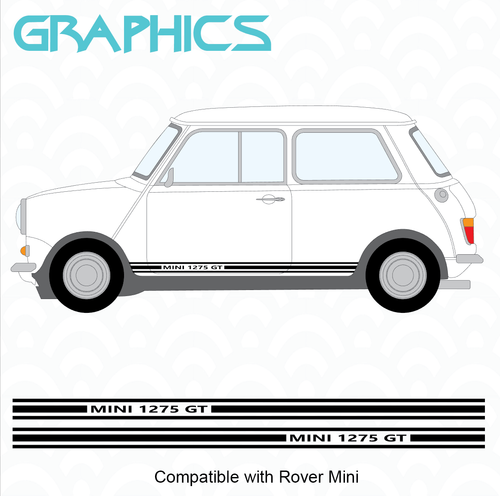 Fits Rover Mini Classic 1275 GT Side Stripe Decal Vinyl Graphic Set ...