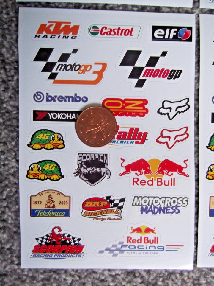 160 STICKERS - Car Bike sponsor racing logos. rc cars, models, sticker ...