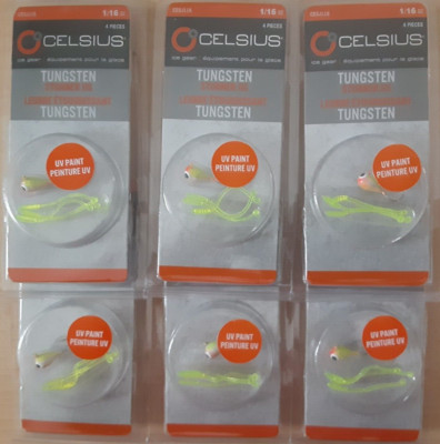 6 PACK LOT CELSIUS TUNGSTEN STUNNER ICE FISHING CRAPPIE BLUEGILL PERCH ...