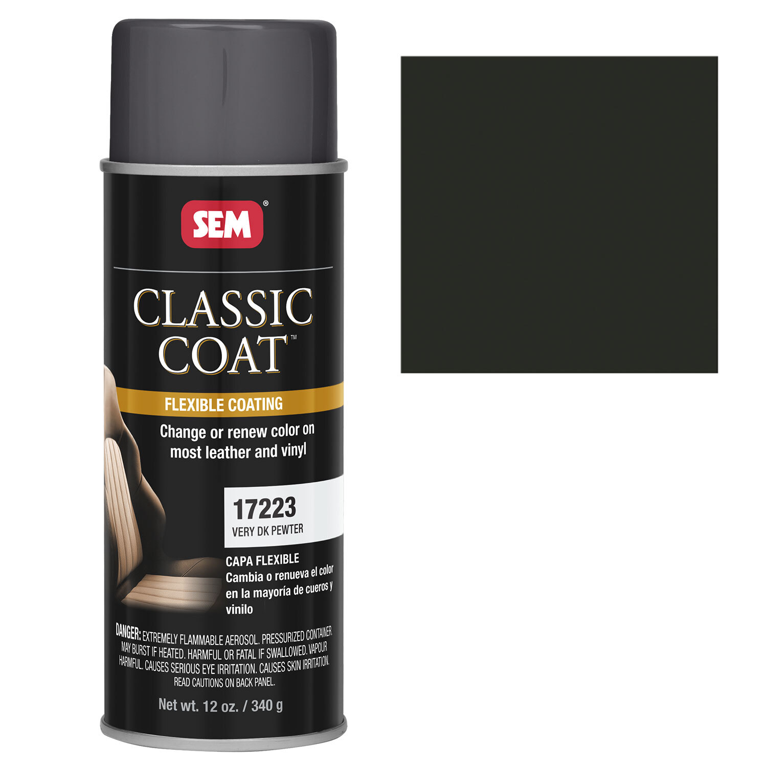 SEM Classic Coat Very Dark Pewter Color Aerosol 12 oz. Auto Paint 17223 ...