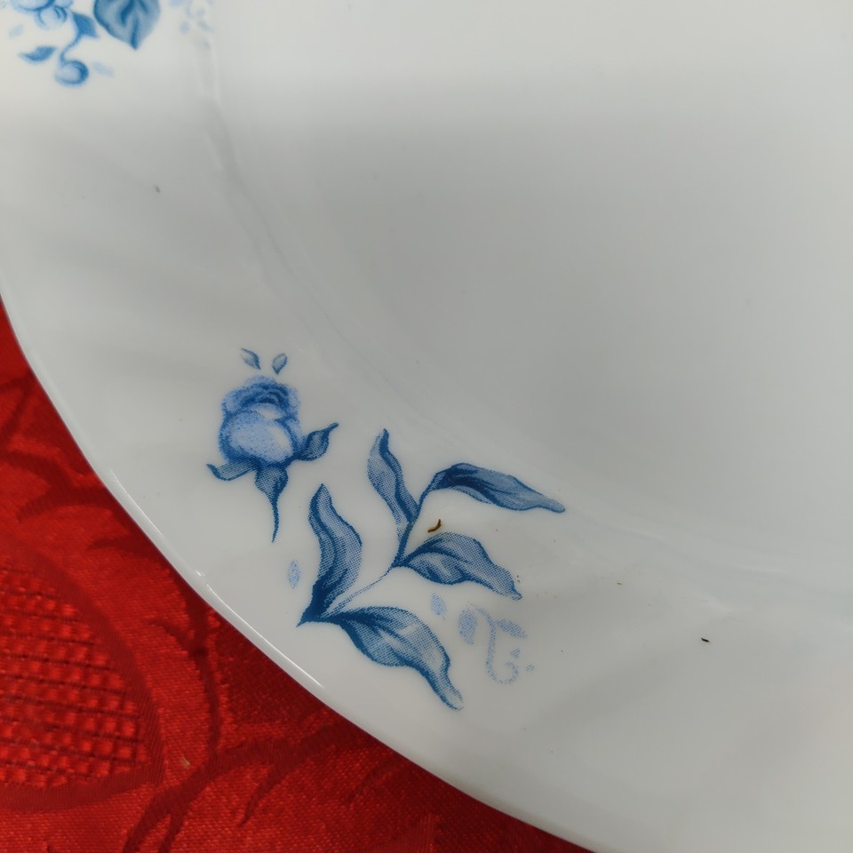 8X Corelle Blue Velvet Roses SWIRL Dinner plates 10" | eBay