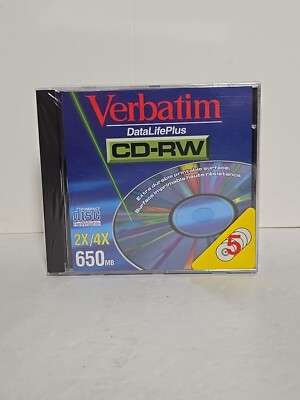 Verbatim DatalifePlus CD-RW 2x/4x 650mb 5 Disks NEW SEALED | eBay