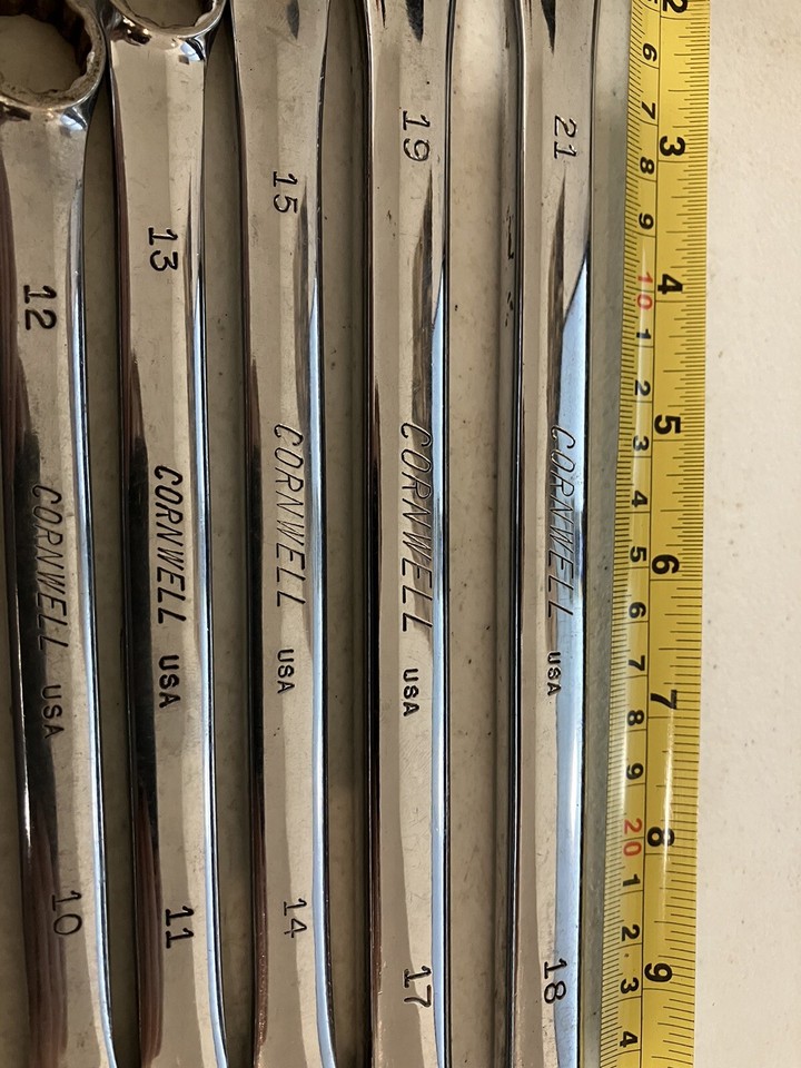 Cornwell Metric Long Box Wrench Set 10-21mm 0 Degree Offset 12point ...