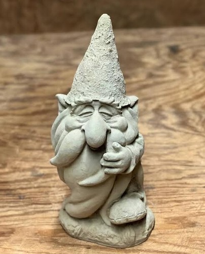 Stone Smiling Gnome Statue Standing Gnome Figure Christmas Decor for ...