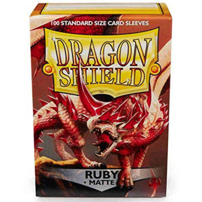 Dragon Shield Standard 100ct Matte Ruby Red Sleeves 63x88mm | eBay ...