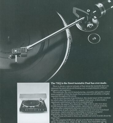 1978 Dual 731 Q Turntable Glossy Original Dealer Brochure HiFi Stereo ...
