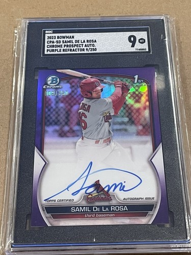 2023 TOPPS BOWMAN CHROME PURPLE REFRACTOR AUTO SAMIL DE LA ROSA /250 ...