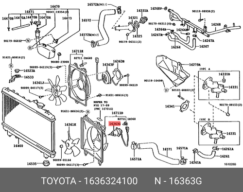 Genuine OE motor, cooling fan, left, 1636324100 for TOYOTA 16363-24100 ...