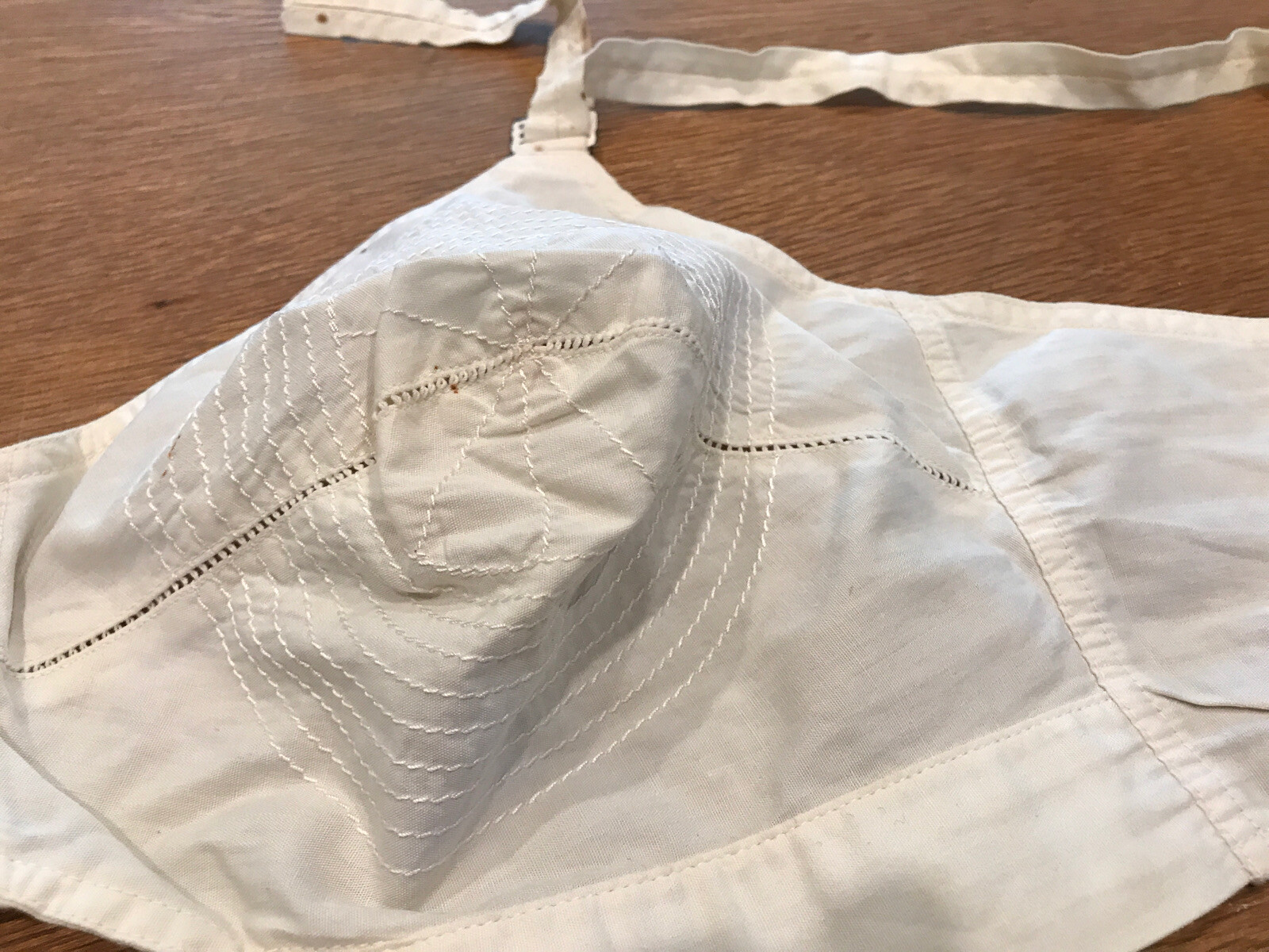 RARE! 1940s? 1950s? Stitched Bra Cotton Metal Sliders… - Gem