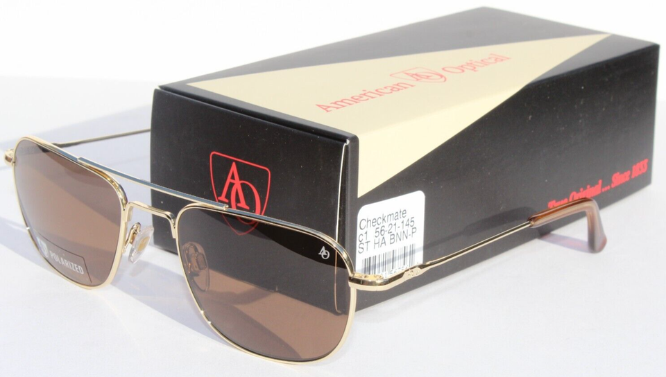 AMERICAN OPTICAL Checkmate POLARIZED Sunglasses Gold/Brown ST HA BNN-P ...