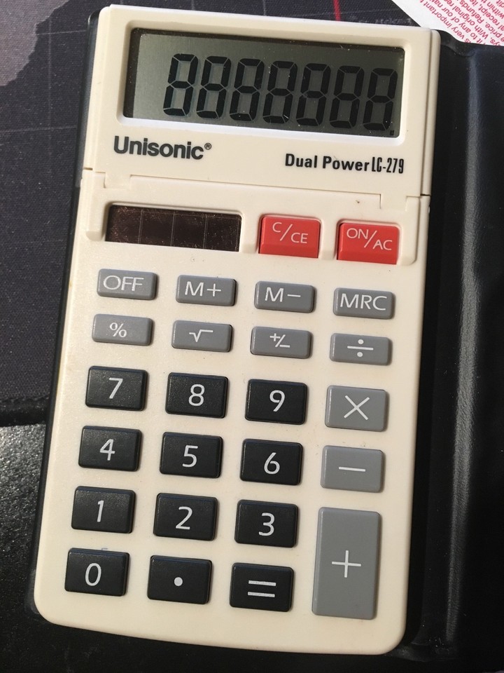Vintage Unisonic Dual Power Pocket Calculator LC-279 - Works | eBay
