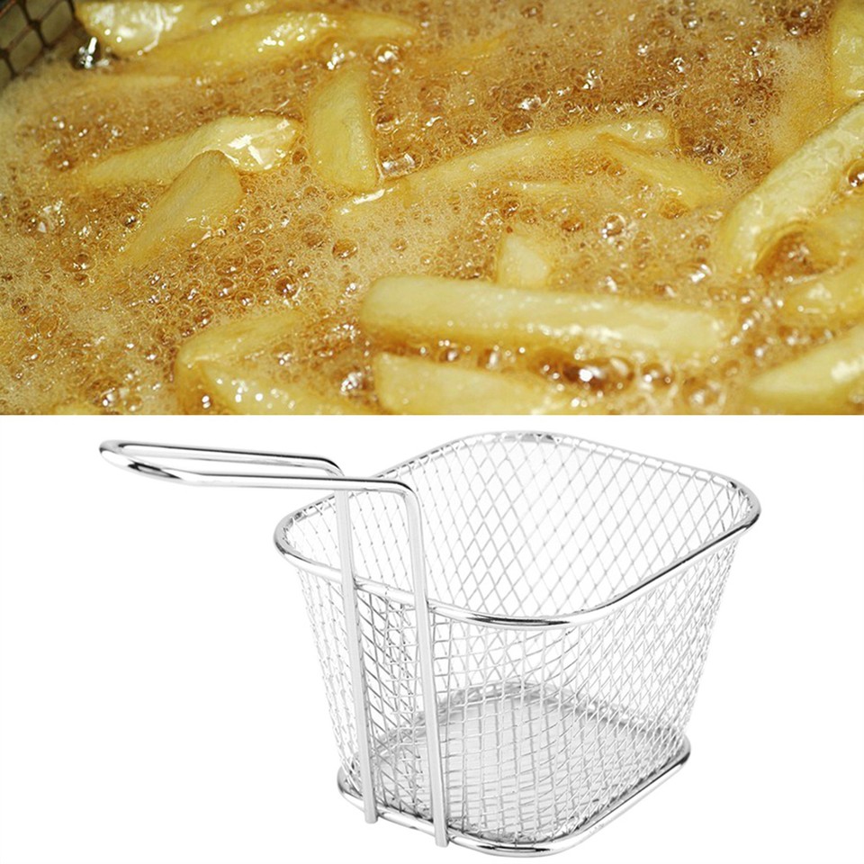 Mini Stainless Steel Chips Deep Fry Baskets Food Presentation Strainer ...