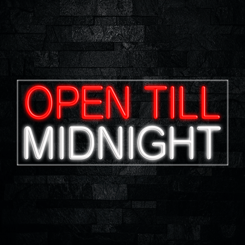 Open Till Midnight LED Neon Sign 30"L x 12"H #30602 | eBay