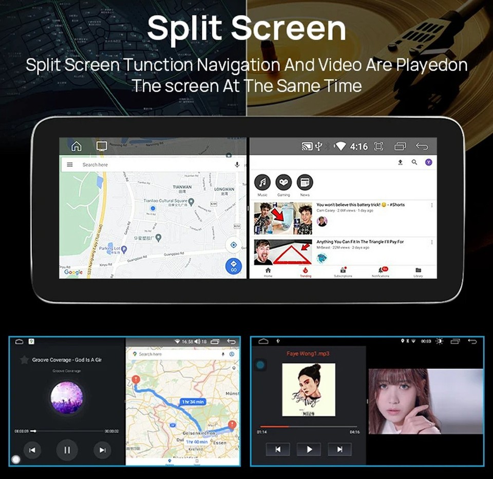 10.25" Android 14 Screen Carplay GPS Upgrade Stereo BT For Mercedes B ...