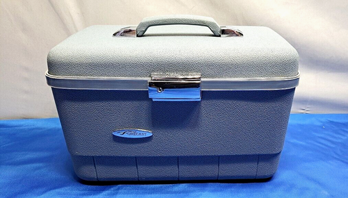Vintage Sears Forecast Beauty Train Case Makeup Hardshell Luggage Carry ...