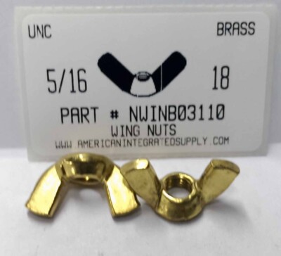 5/16-18 Wing Nuts Solid Brass (5) | eBay