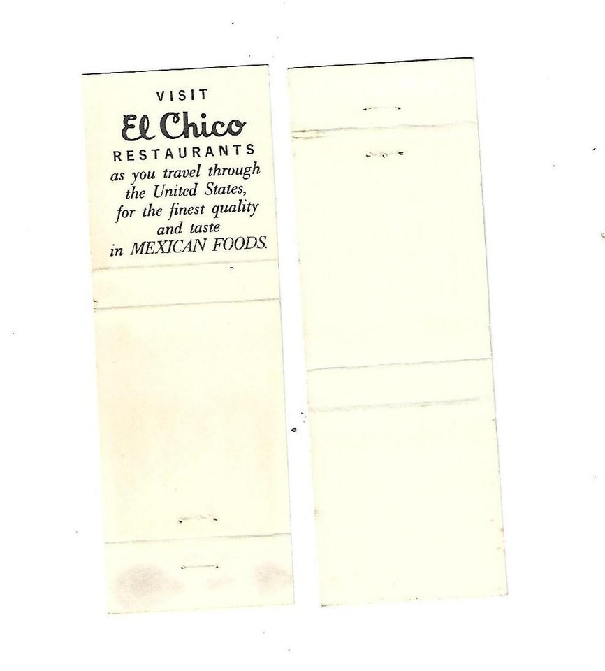 2 El Chico Restaurant Matchcovers | eBay