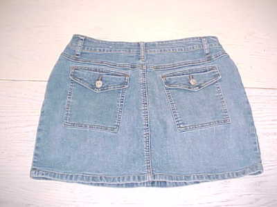 Rave R4R Jeans Blue Skirt Woman 11 Button Fly Short Mini Junior Teen | eBay
