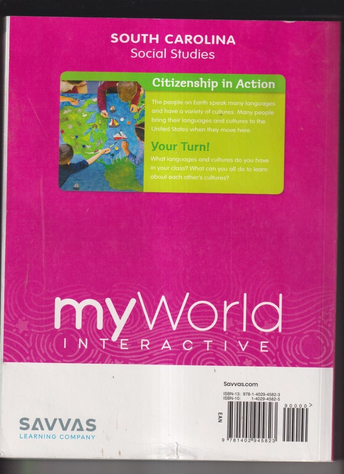 myWorld SOUTH CAROLINA SOCIAL STUDIES MY WORLD INTERACTIVE Workbook Gr ...