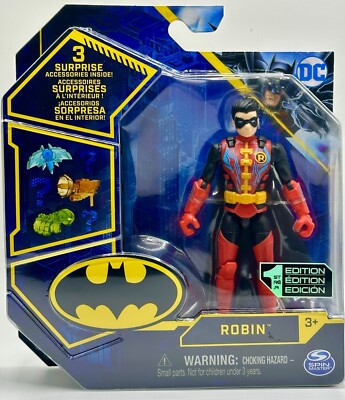 Spin Master DC Batman ROBIN 4" Figure +3 Surprise Accesories New ...