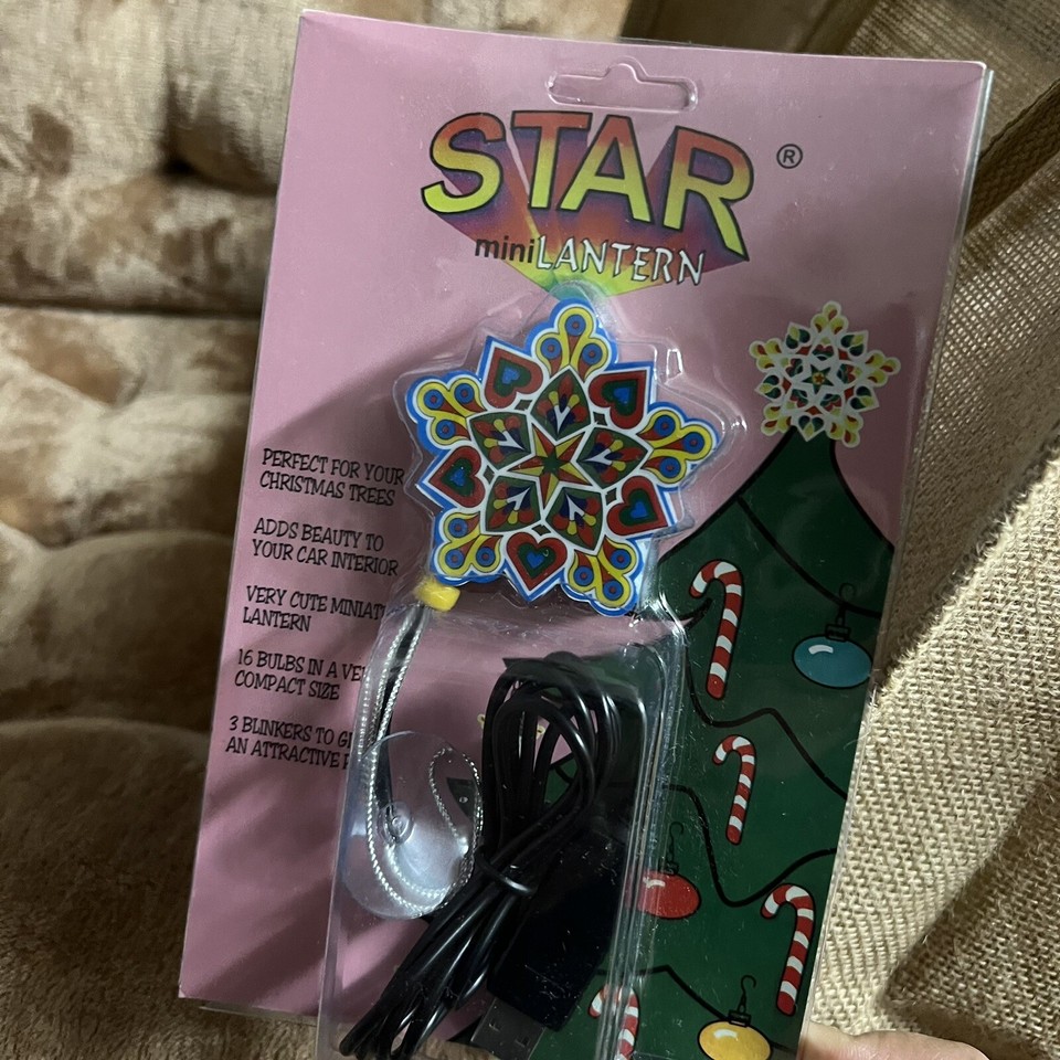 Mini Christmas Lantern Parol Colorful Pattern Blinking Lights USB PLUG ...