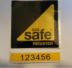 Gas Safe Register Sticker Sign Decal with Registration number - 200mm ...