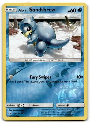 2018 Sun & Moon - Ultra Prism Pokemon TCG Card #28 Alolan Sandshrew ...