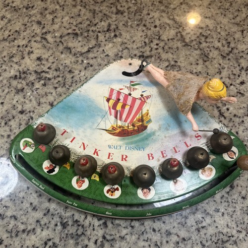 Vintage Disney Tinker Bells Tin Game Peter Puppet Playthings 1950s Rare ...