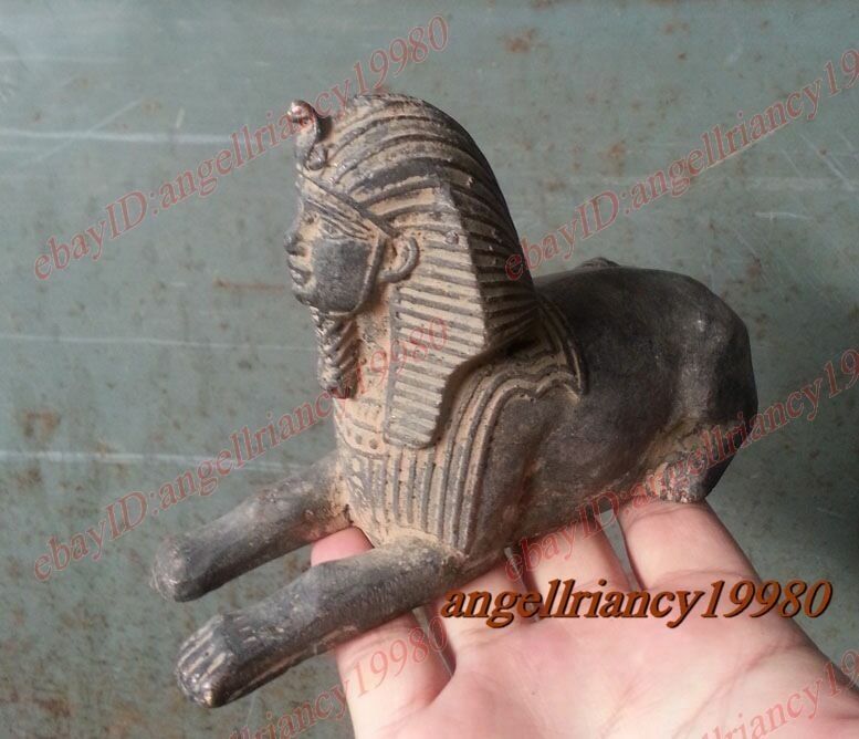 Old Vintage Shang dynasty bronze Egypt Pyramids Sphinx Statue peace ...