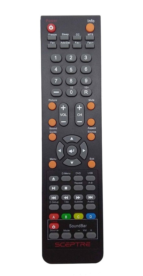New SCEPTRE Remote For TV DVD Soundbar Combo f Sceptre TV X405BV-FHD ...