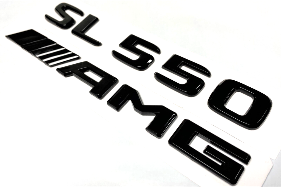 #2 SL550+AMG BLACK FIT MERCEDES REAR TRUNK EMBLEM BADGE NAMEPLATE DECAL ...