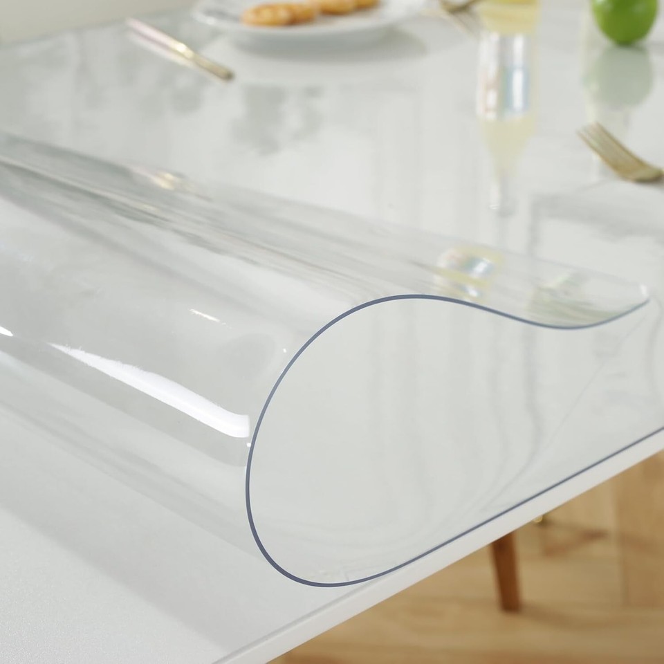 Heavy-Duty 44x84 Inch Clear Vinyl Table Cover – Effortless Clean ...