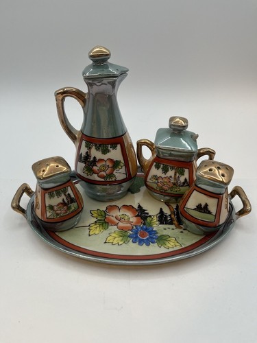 Vintage TT Takito Japanese Lusterware Cruet Condiment Serving Set 8 ...